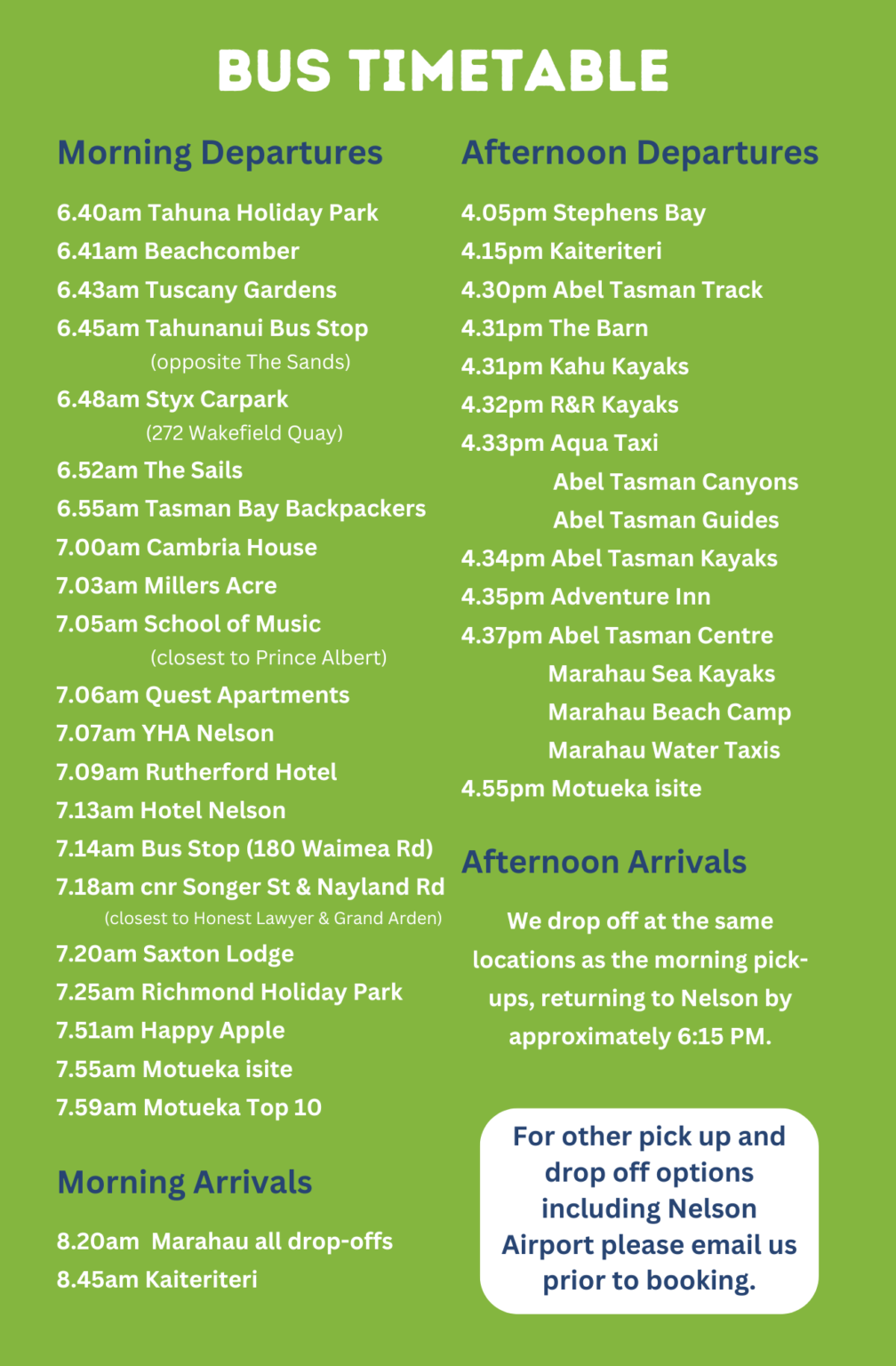 The Better Bus: Rates, Timetable & Map